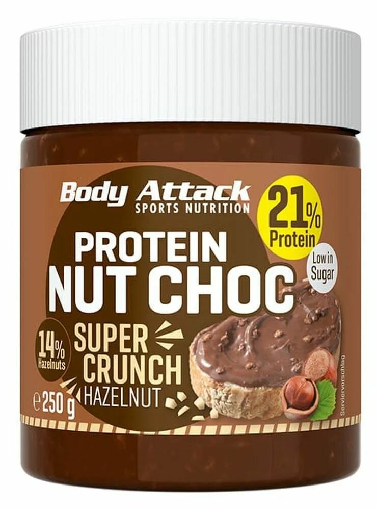 Body Attack Protein Nut Choc - 250g-Dose, 6,29