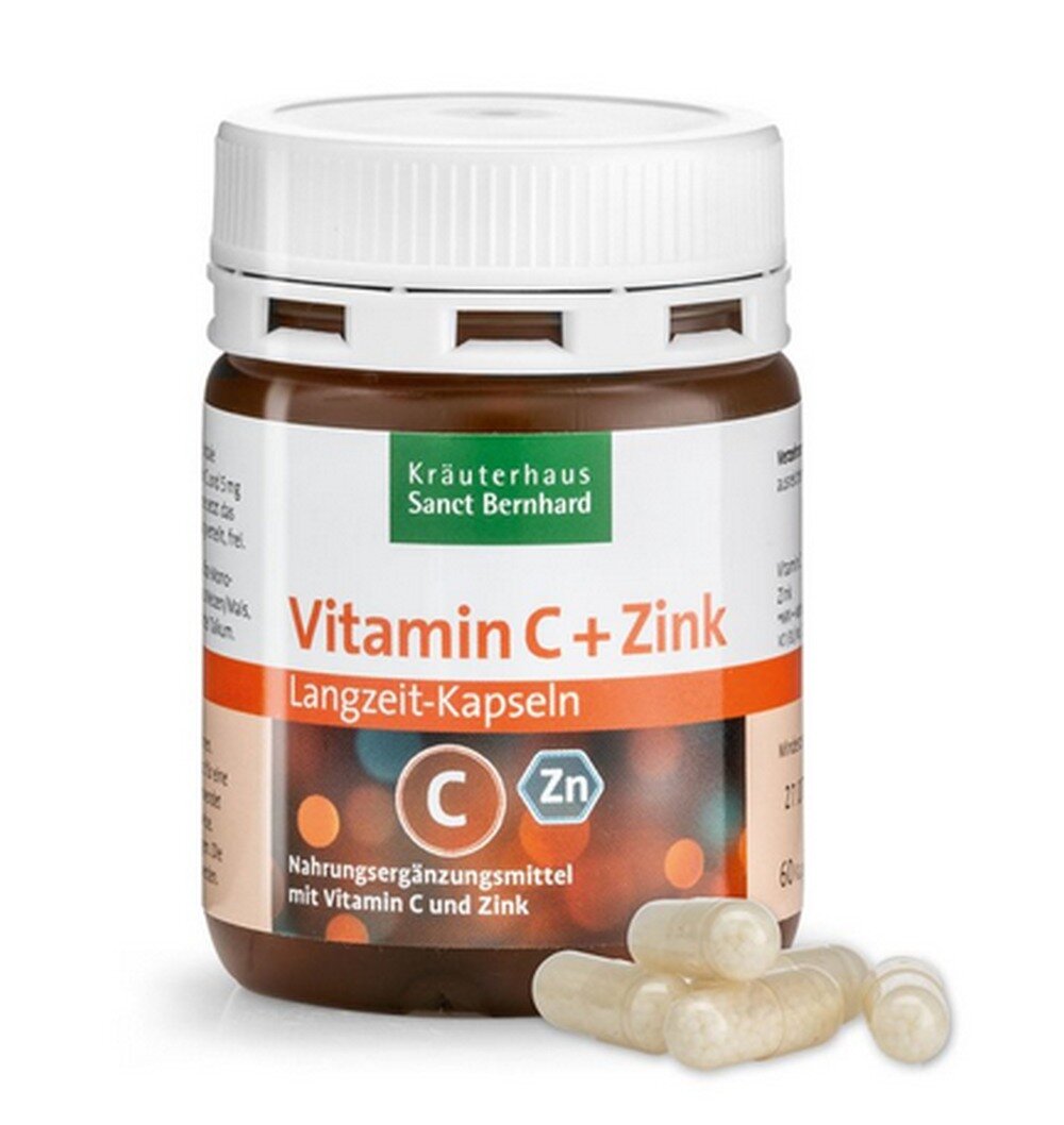 Sanct Bernhard Vitamin C + Zink Langzeit-Kapseln 60 Stück, 2,95