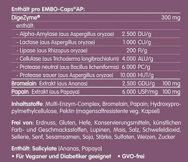 Woscha Enzym Komplex – 120 EMBO-Caps, 39,90